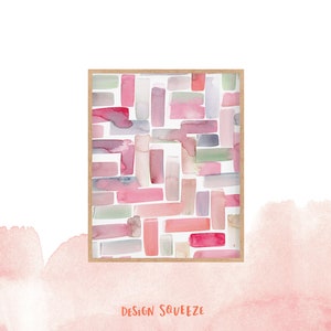 Watercolor Blocks Abstract Art, Printable Watercolor Swash Print, Wall ...