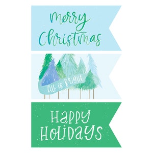 Printable Christmas Pennant Flags, Holiday Flags, Christmas Pennant ...