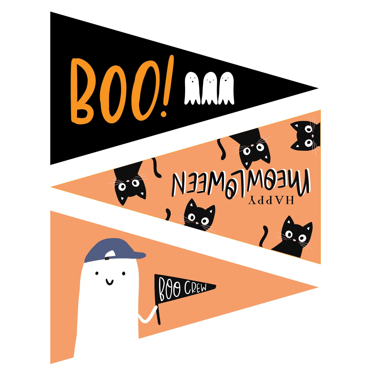 Printable Halloween Pennant Flags, Boo Baskets, Halloween Pennant Flag ...