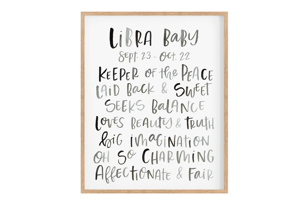 Zodiac Baby LIBRA Qualities Art Print, Libra Art, Libra Astrology ...