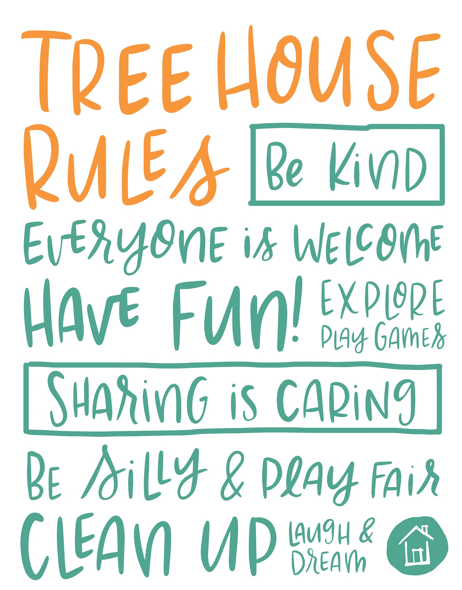 Printable Treehouse Rules Treehouse Art Tree House Rules - Etsy