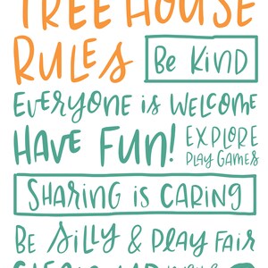 Printable Treehouse Rules, Treehouse Art, Tree House Rules, Kid ...