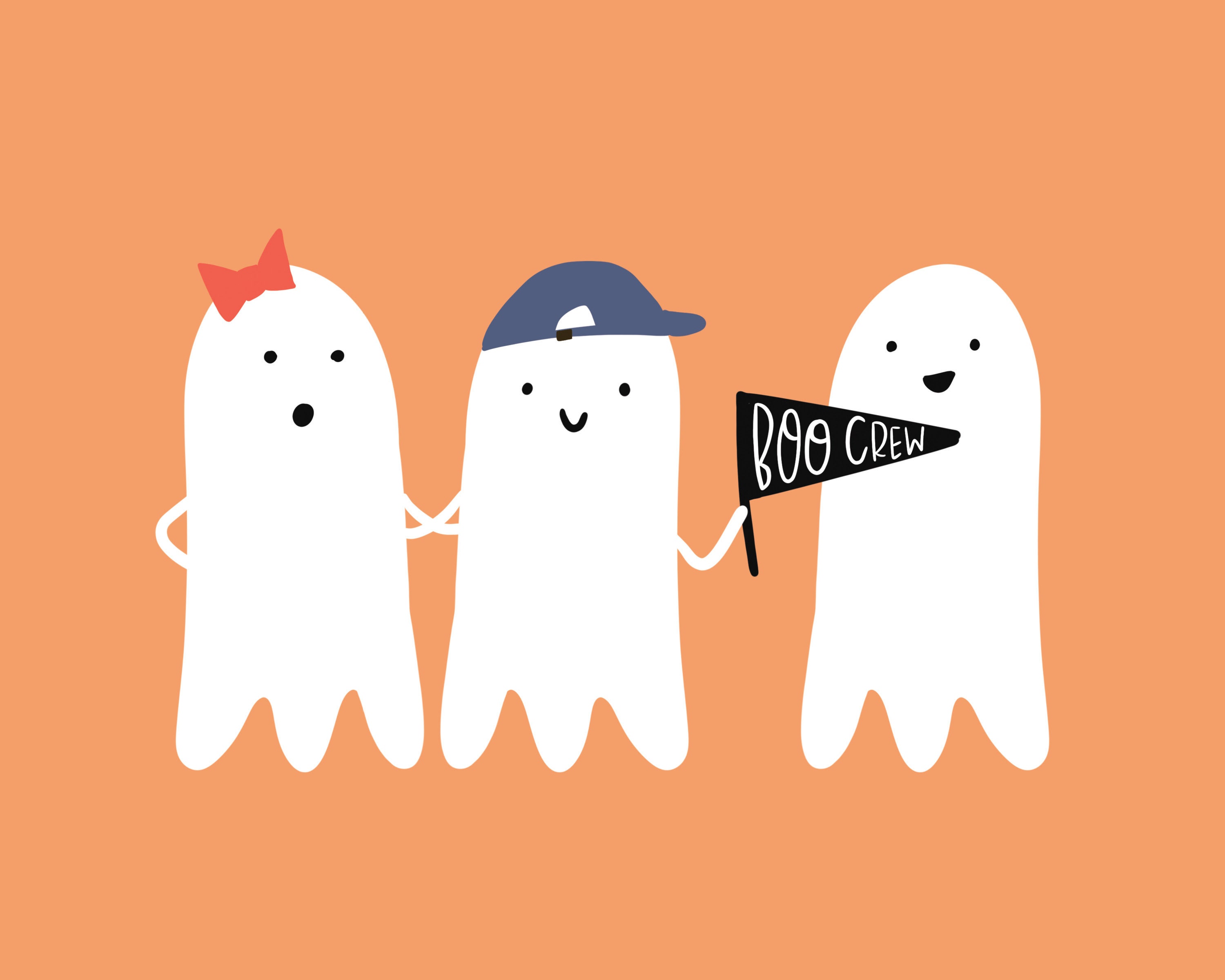 Boo Crew Halloween Printable Cute Ghost Halloween Art Boo - Etsy