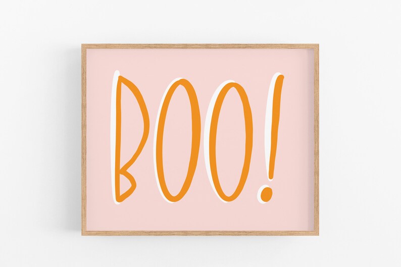 Boo Halloween Printable Pink Halloween Art Boo Sign Cute - Etsy