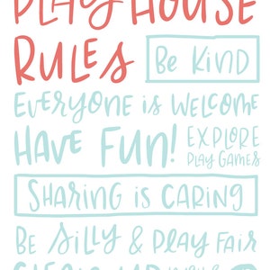 Printable Playhouse Rules, Playhouse Art, Play House Rules, Kid ...