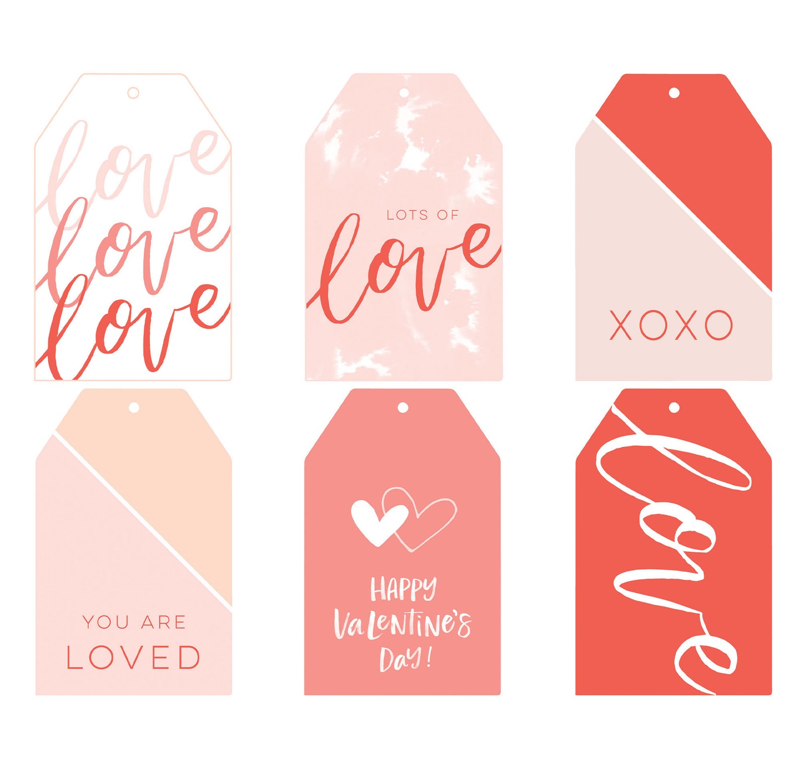 Printable Valentine's Day Gift Tags, Valentine Tags, 24 Cute V-day Tag ...
