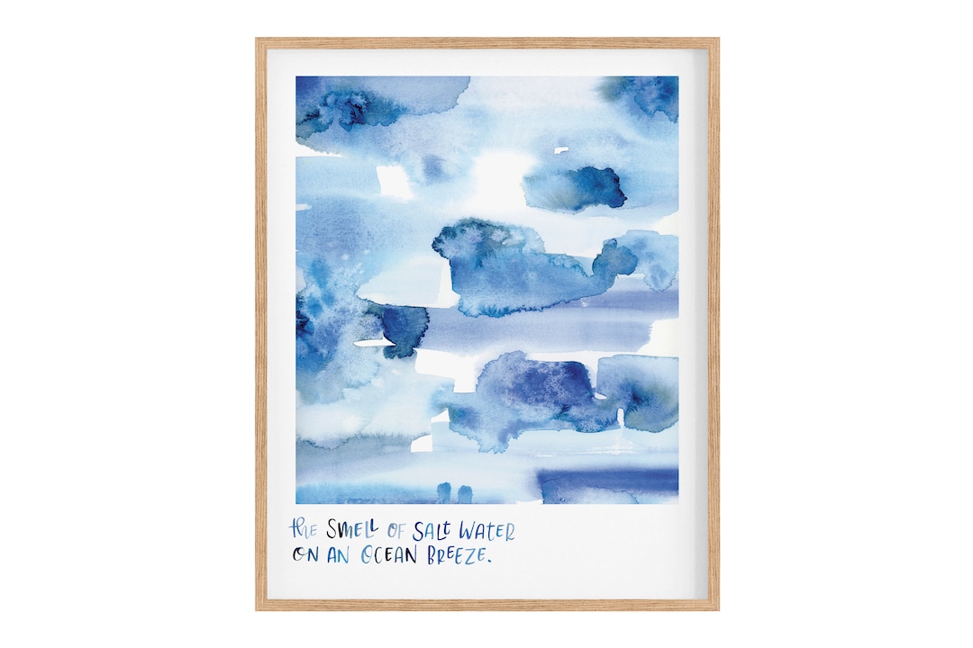 Blue Watercolor Wash Print, Ocean Breeze Wall Art (digital File) - Etsy