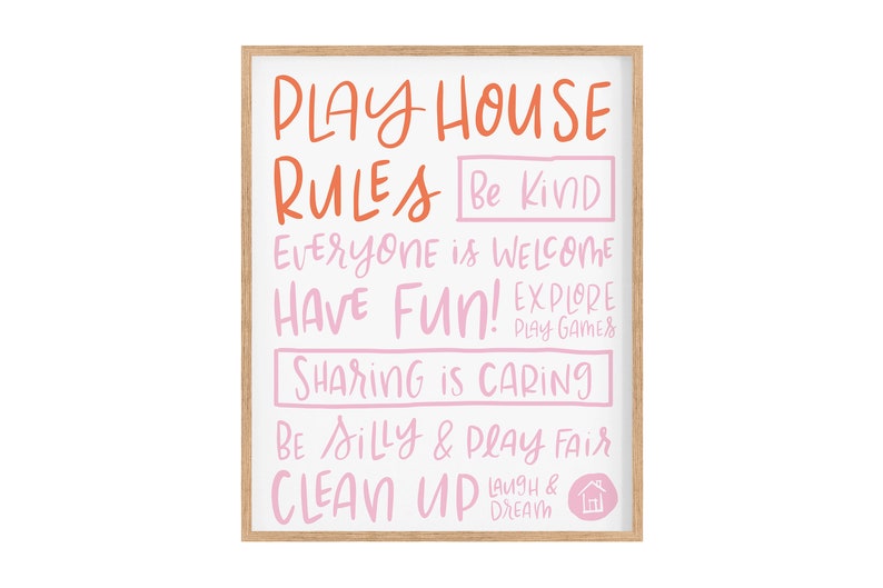 Printable Playhouse Rules, Playhouse Art, Play House Rules, Kid ...
