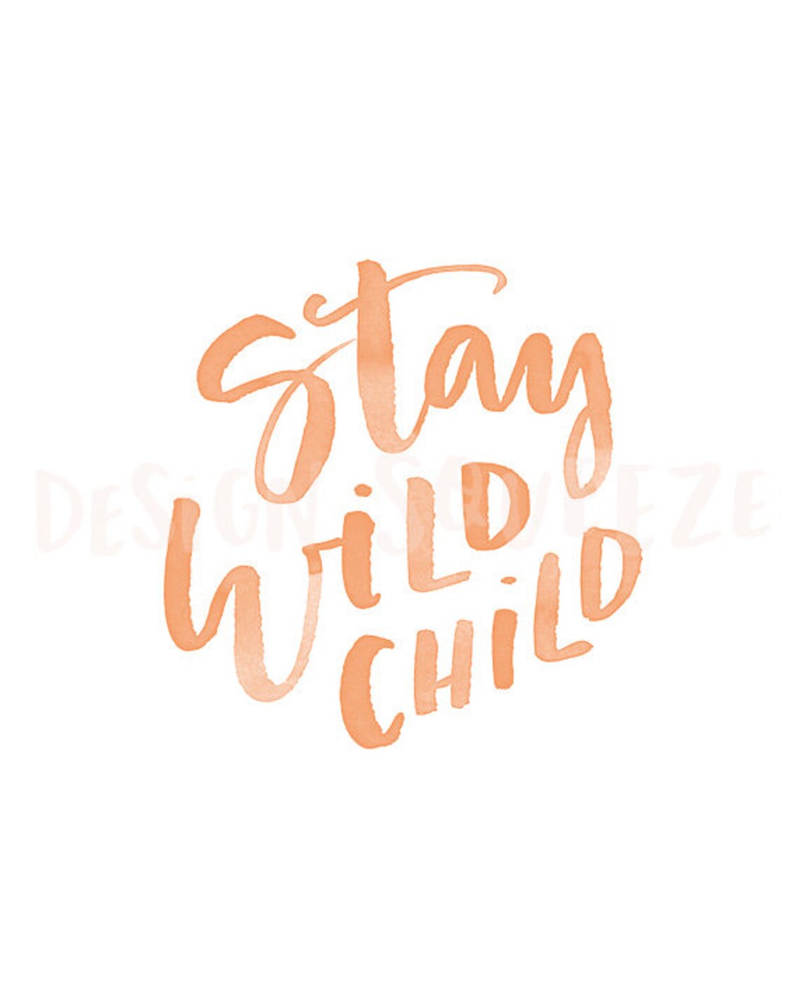 Printable Nursery Decor Orange Stay Wild Child Portrait - Etsy