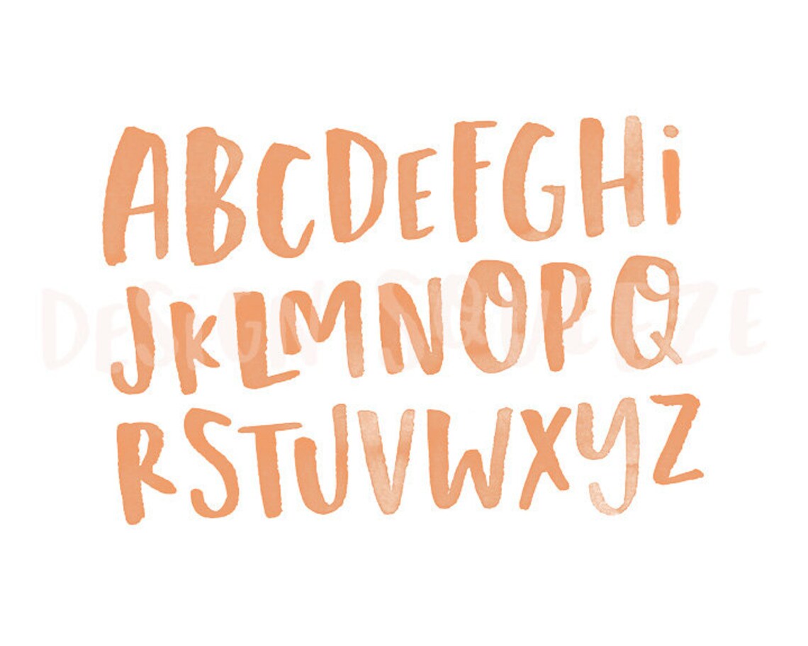 Printable Alphabet Art, Orange, Baby Nursery Decor Printable ...