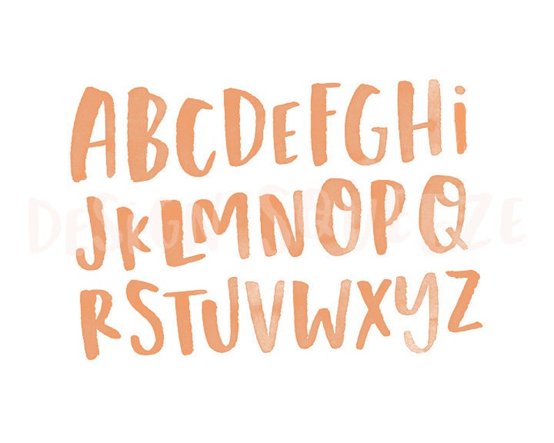 Printable Alphabet Art, Orange, Baby Nursery Decor Printable ...