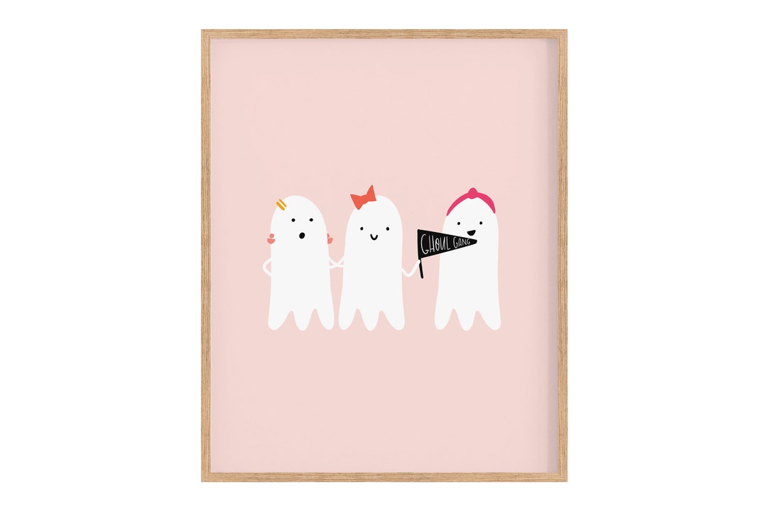 Ghoul Gang Halloween Printable, Cute Ghost Halloween Art, Girl Ghost ...