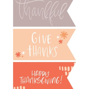 Thanksgiving Printable Flags, Thanksgiving Pennant Flags, Set of 12 ...