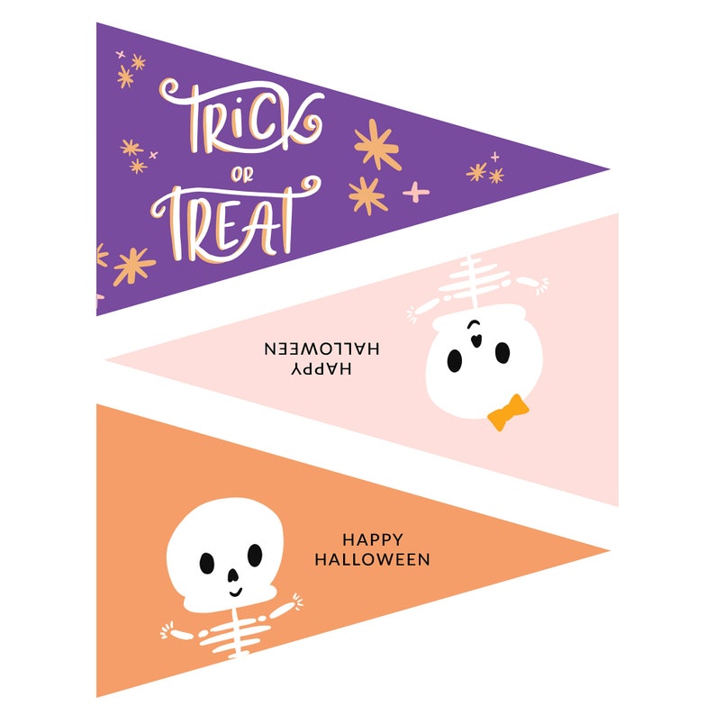 Printable Halloween Pennant Flags Boo Baskets Halloween - Etsy