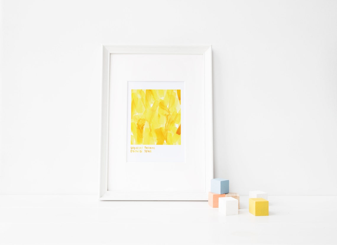 Watercolor Wash Color Swatch Art Yellow Lemonade Art Yellow - Etsy