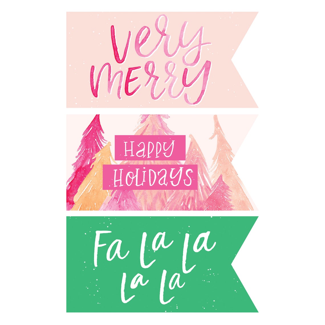 Printable Christmas Pennant Flags, Holiday Flags, Christmas Pennant ...