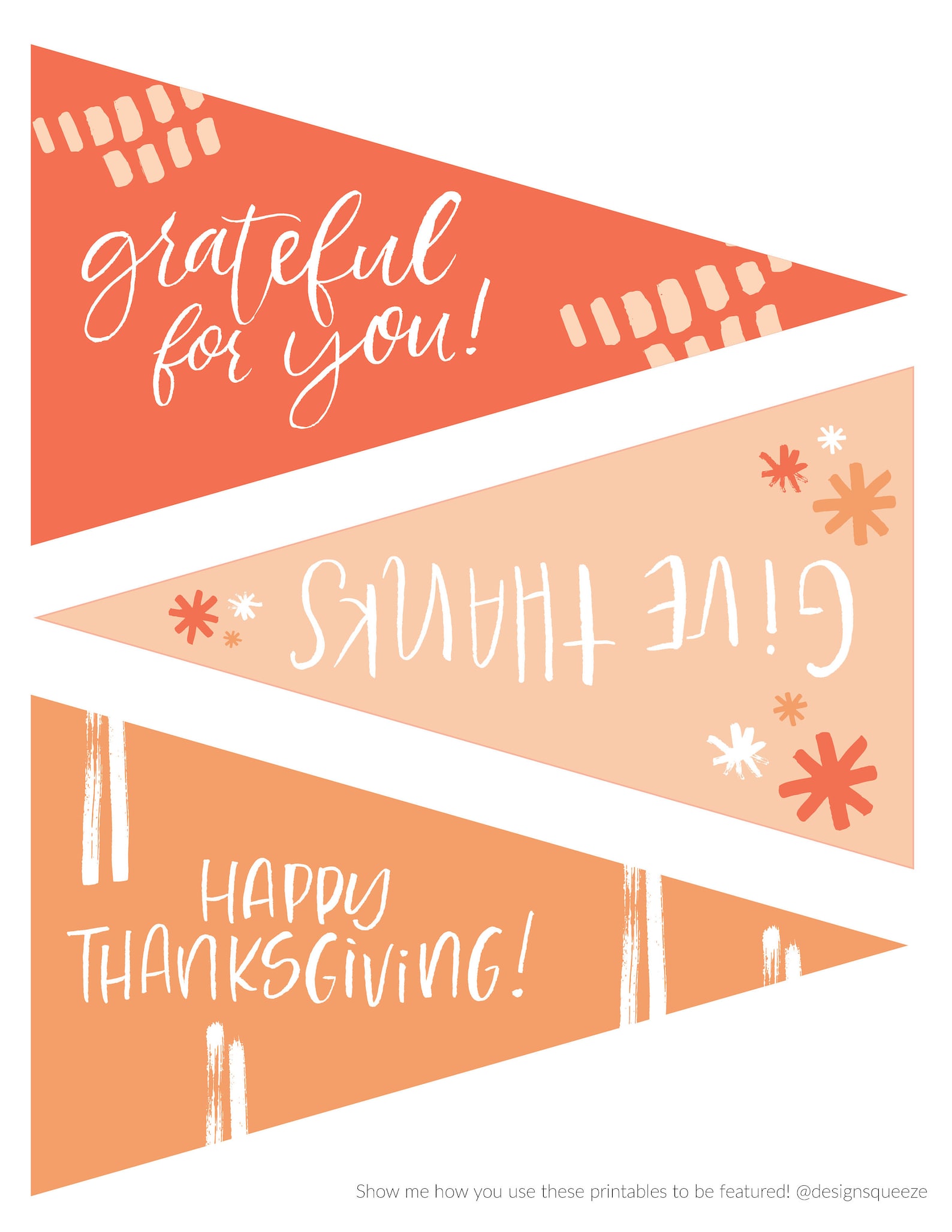 Thanksgiving Printable Flags Thanksgiving Pennant Flags Set - Etsy