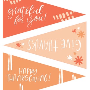 Thanksgiving Printable Flags, Thanksgiving Pennant Flags, Set of 12 ...