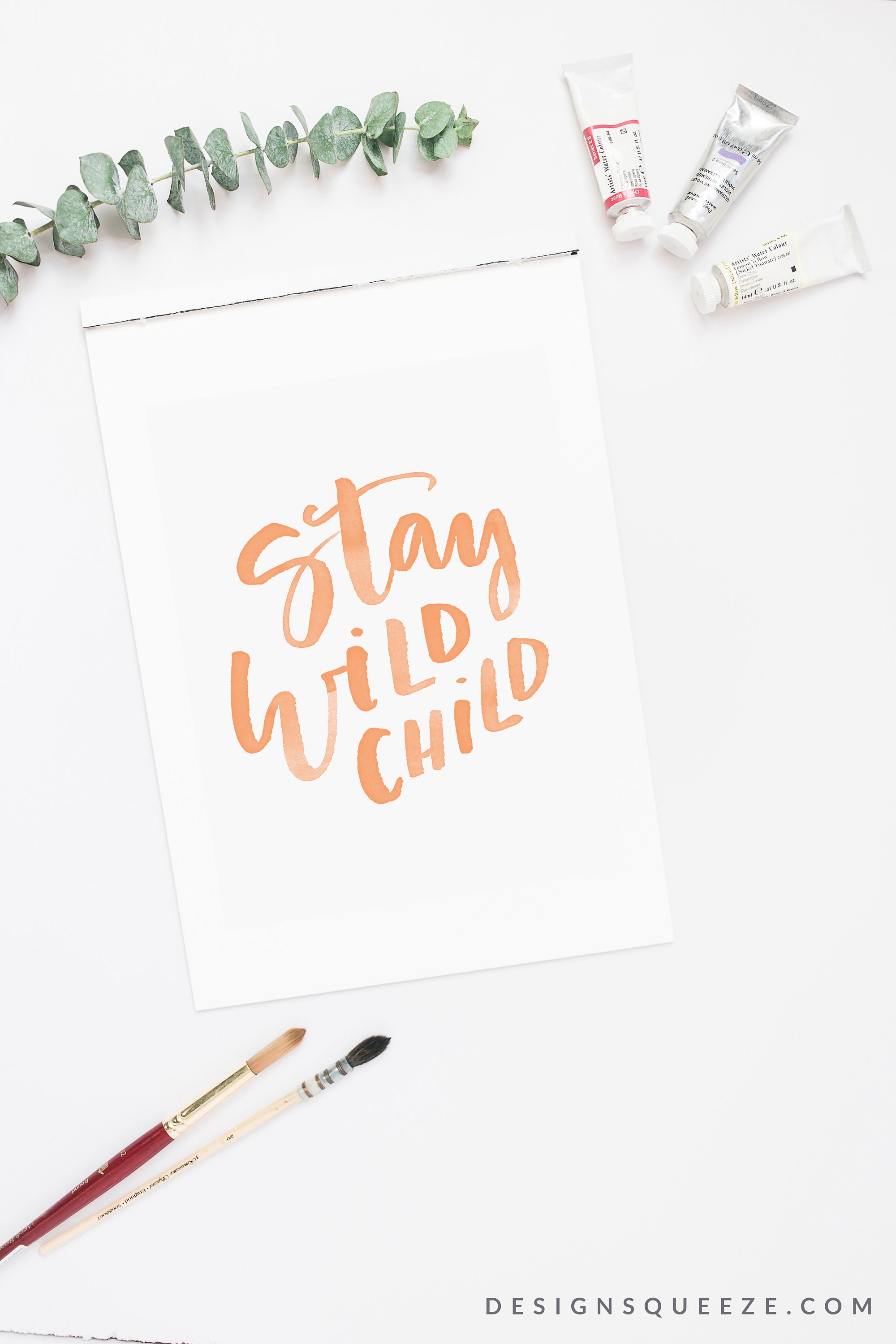 Printable Nursery Decor Orange Stay Wild Child Portrait - Etsy