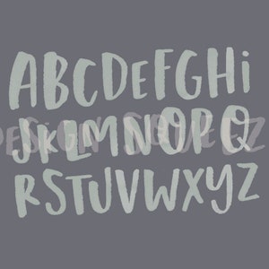 Printable Alphabet Art, Gray, Baby Nursery Decor Printable, Watercolor ...