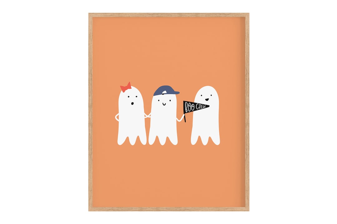 Boo Crew Halloween Printable, Cute Ghost Halloween Art, Boo Crew Sign ...