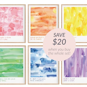 Watercolor Rainbow Color Swatch Set of 6, Watercolor Wash Print, the ...
