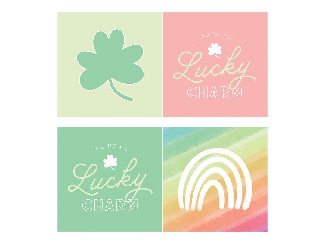 St Patrick's Day Printable Signs, Clover Rainbow Decor (digital ...