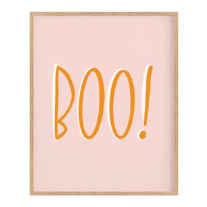 Boo Halloween Printable, Pink Halloween Art, Boo Sign, Cute Halloween ...