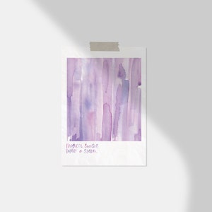 Watercolor Wash Color Swatch Art, Purple Sunset Art, Purple Watercolor ...
