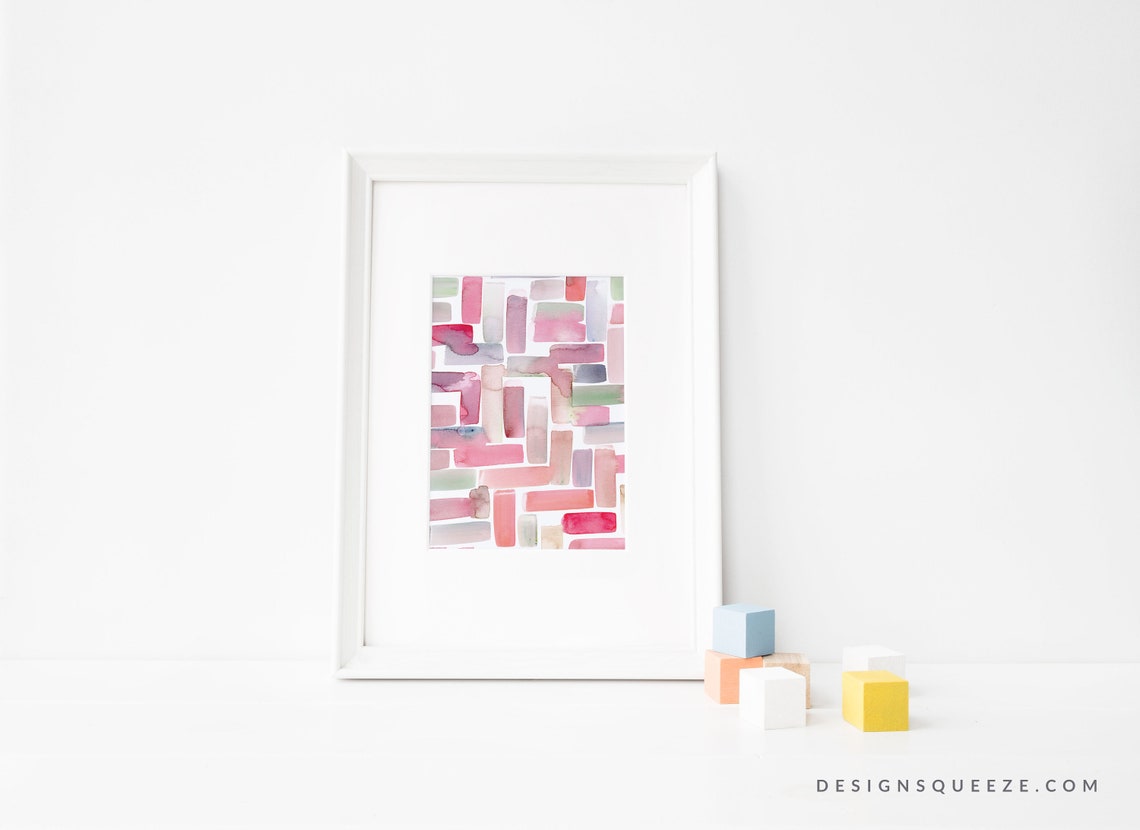 Watercolor Blocks Abstract Art Printable Watercolor Swash - Etsy