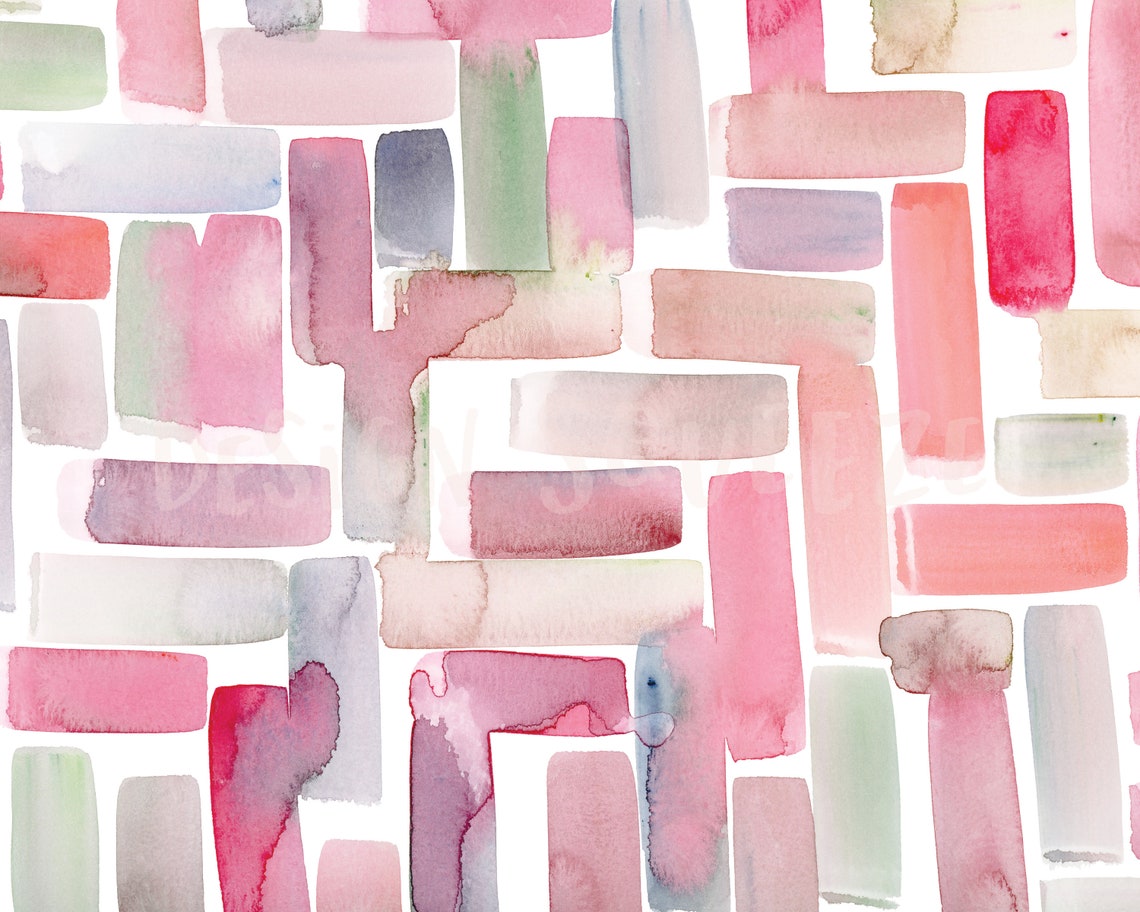 Watercolor Blocks Abstract Art Printable Watercolor Swash - Etsy