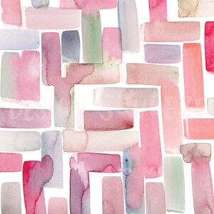 Watercolor Blocks Abstract Art, Printable Watercolor Swash Print, Wall ...