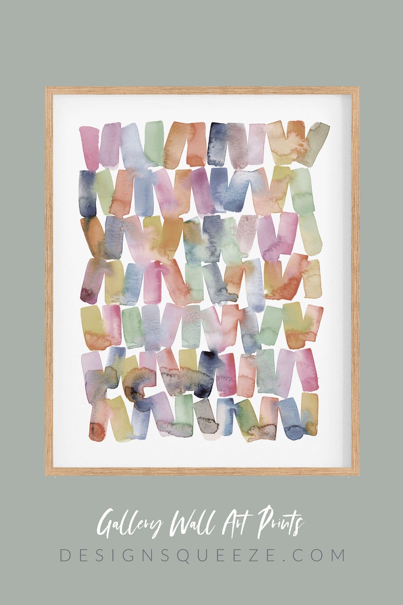 Watercolor Dashes Abstract Art Printable Watercolor Dash | Etsy