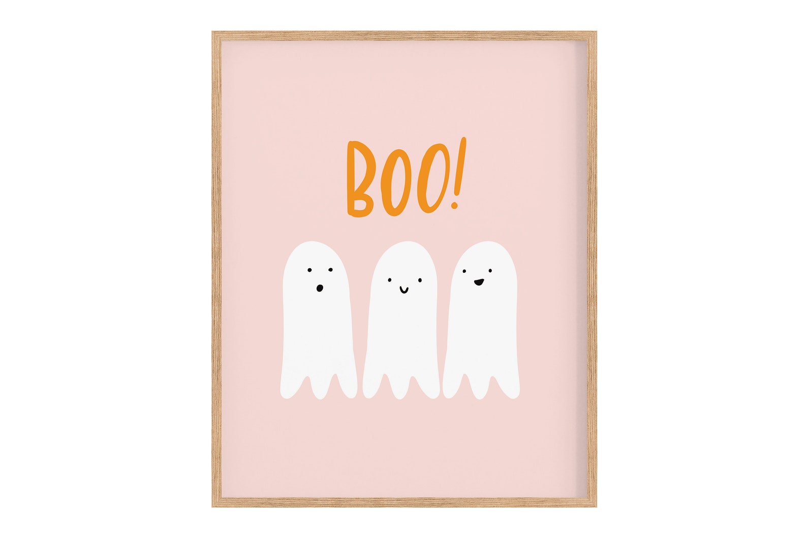 Cute Ghost Halloween Printable Pink Ghost Halloween Art Boo | Etsy