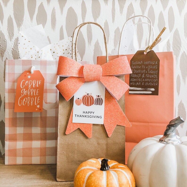 Printable Thanksgiving Tags Thanksgiving Gift Tags Cute | Etsy
