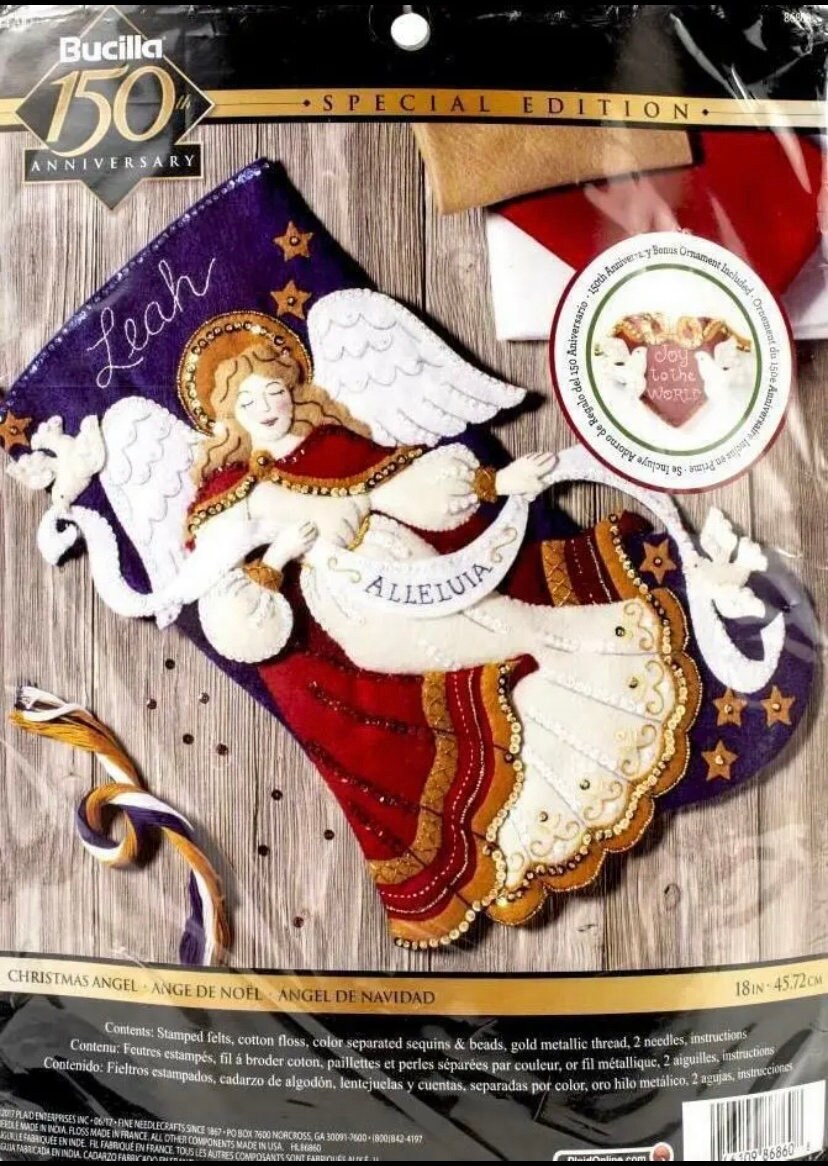Bucilla - Finished Felt Christmas Stocking - Bucilla “christmas Angel ...