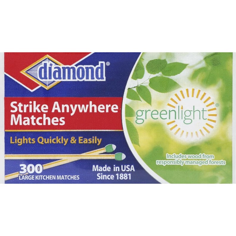 Green Diamond Large Kitchen Matches (3 Pack 900 Total) - Etsy