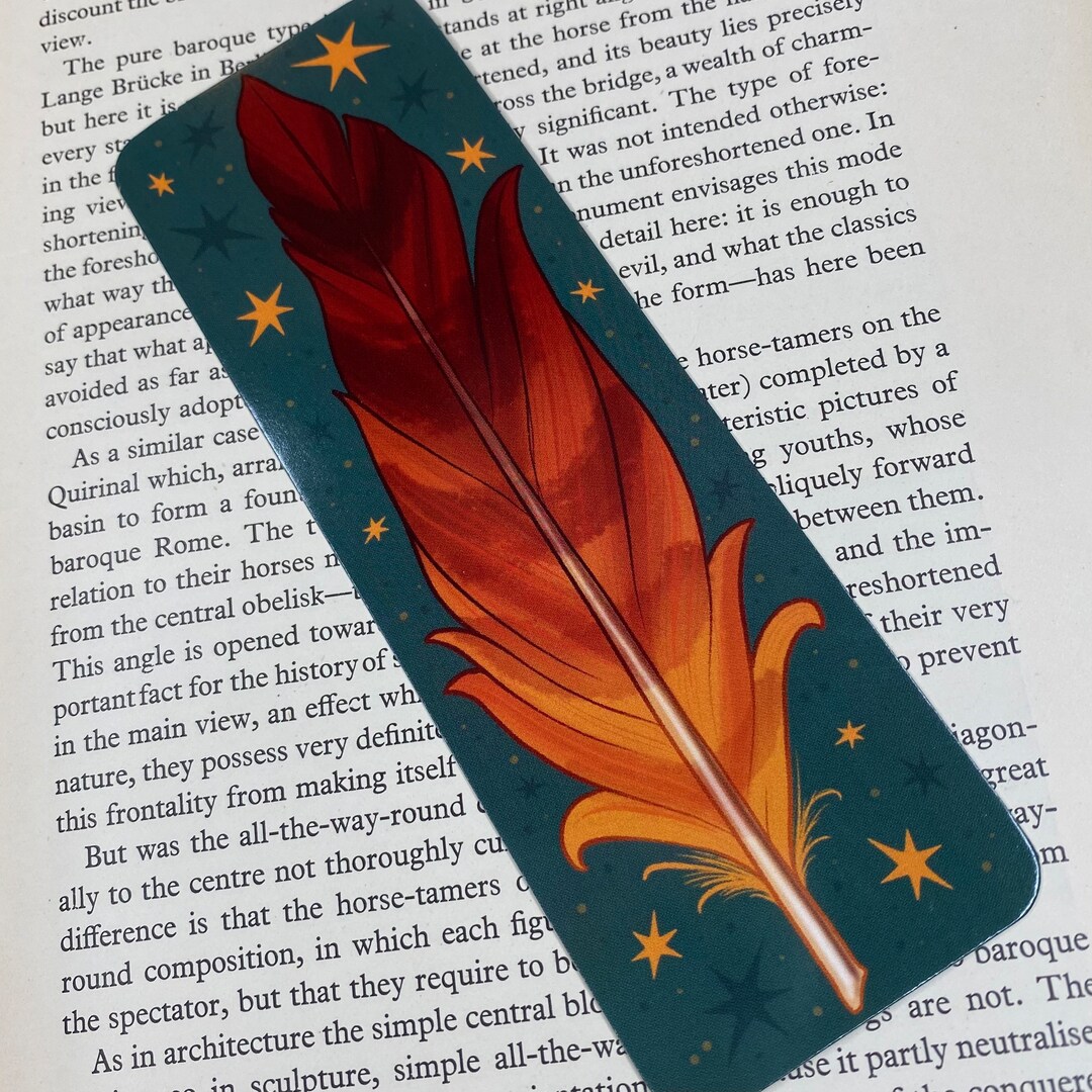 BOOKMARK ONLY Phoenix Feather and Quote Bookmark - Etsy