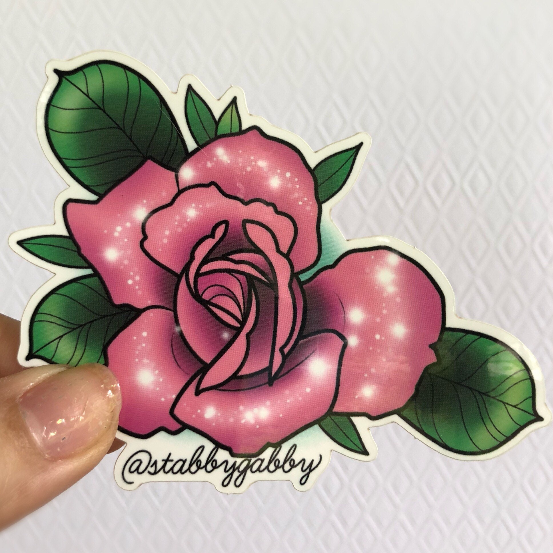 SPARKLING ROSES vinyl sticker | Etsy