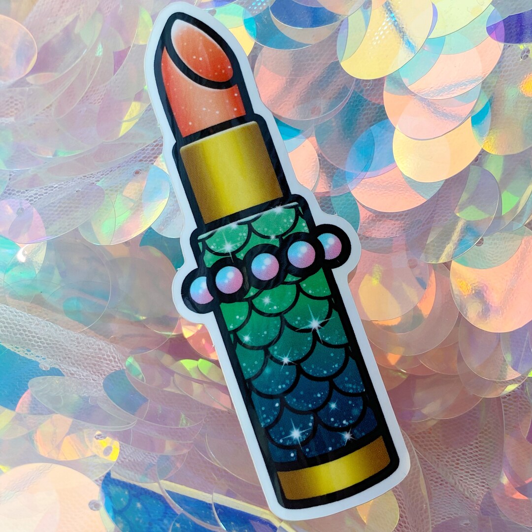 MERMAID LIPSTICK Vinyl Sticker - Etsy