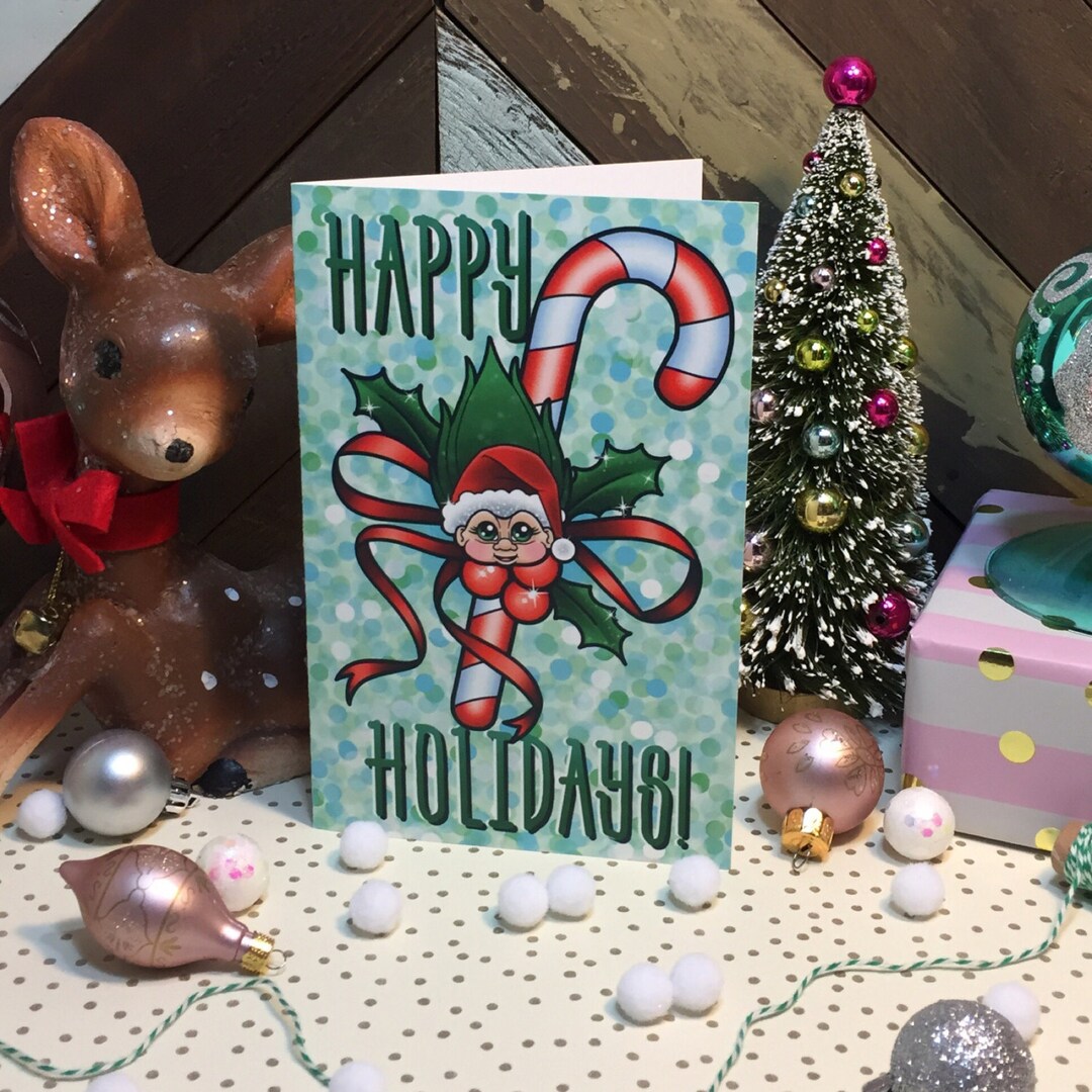 HOLIDAY TROLL CARD 5x7in Candy Troll Holiday Greeting Card With ...