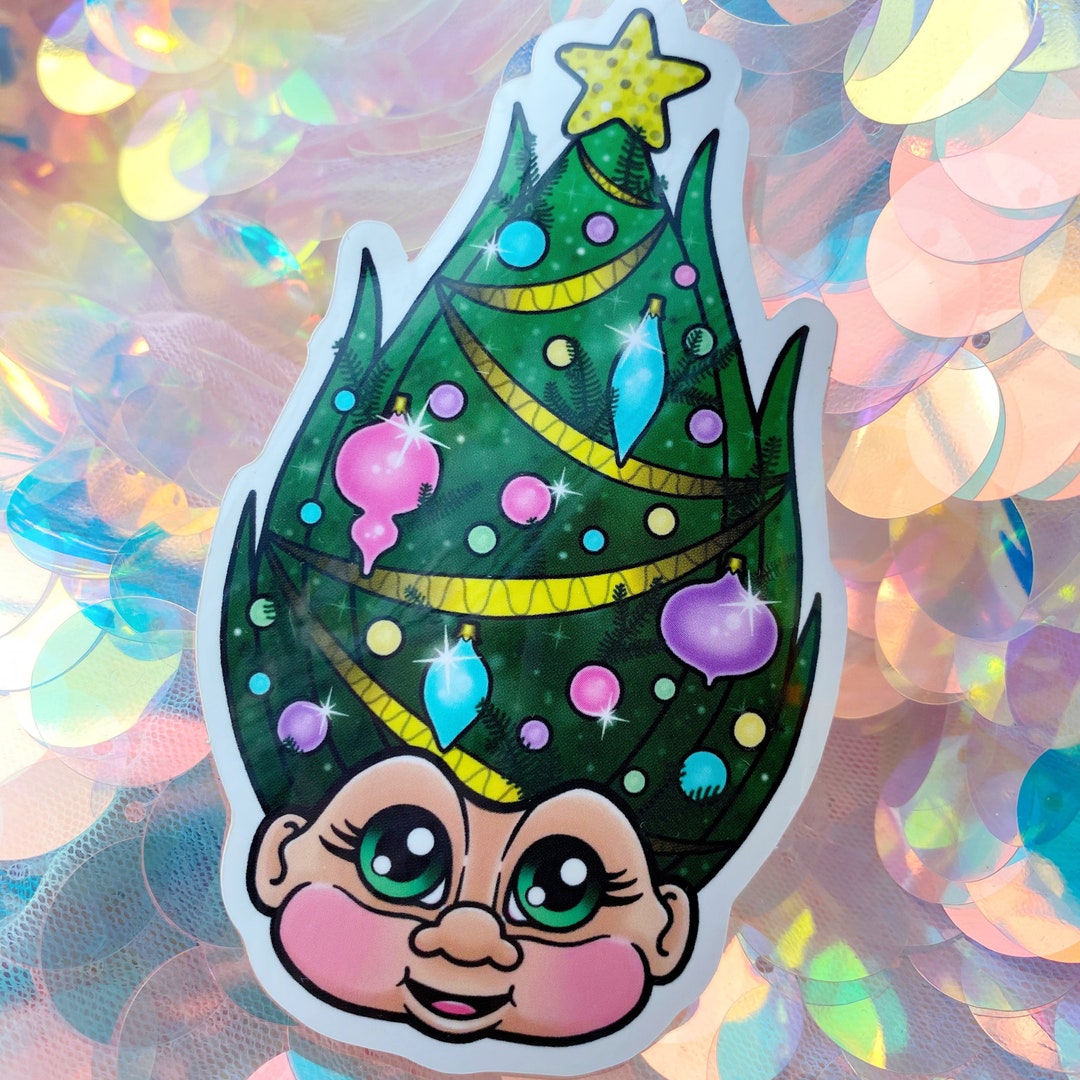 CHRISTMAS TREE TROLL Vinyl Sticker Winter Holiday Stocking - Etsy
