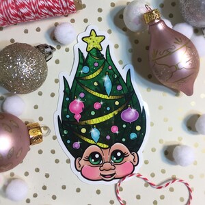 CHRISTMAS TREE TROLL Vinyl Sticker | Winter Holiday | Stocking Stuffer ...
