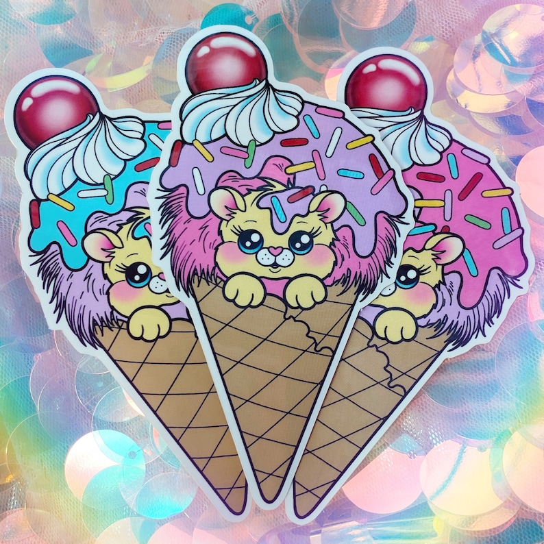 Puff Ice Cream Sticker Pack (3pcs) - Etsy
