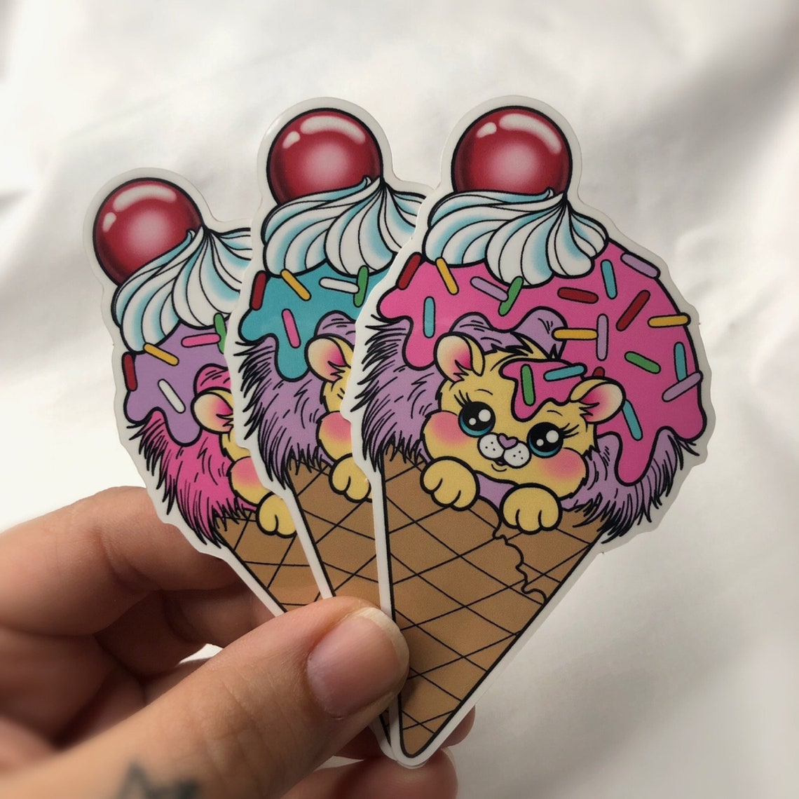 Puff Ice Cream Sticker Pack (3pcs) - Etsy