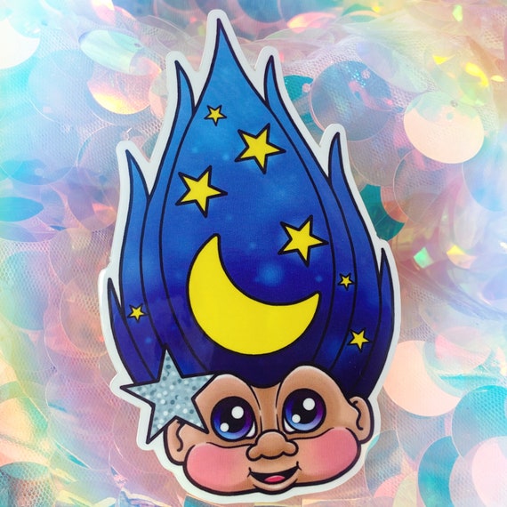 BLUE WIZARD TROLL Sticker | Etsy