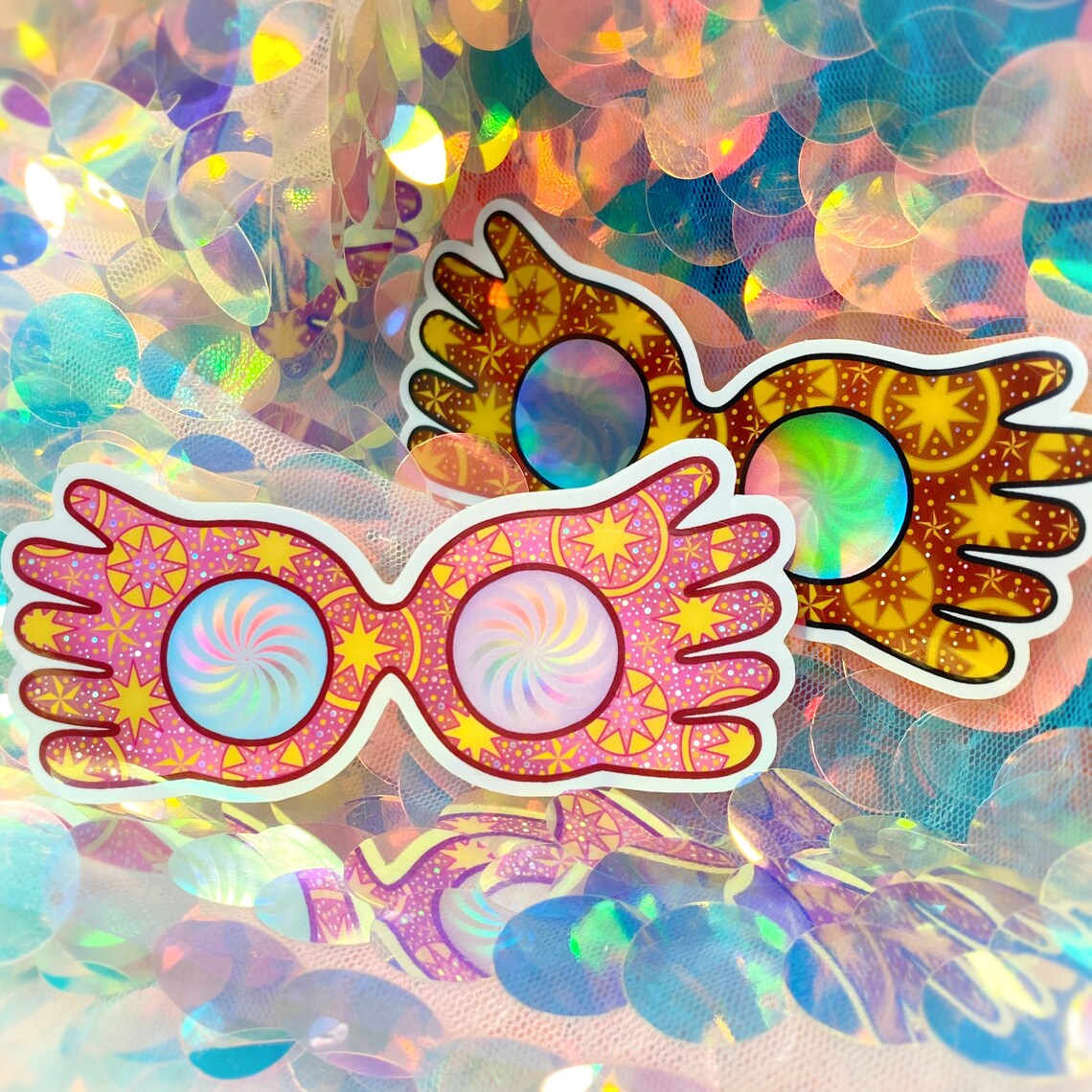 PINK HOLOGRAPHIC GLASSES Vinyl Sticker | Etsy