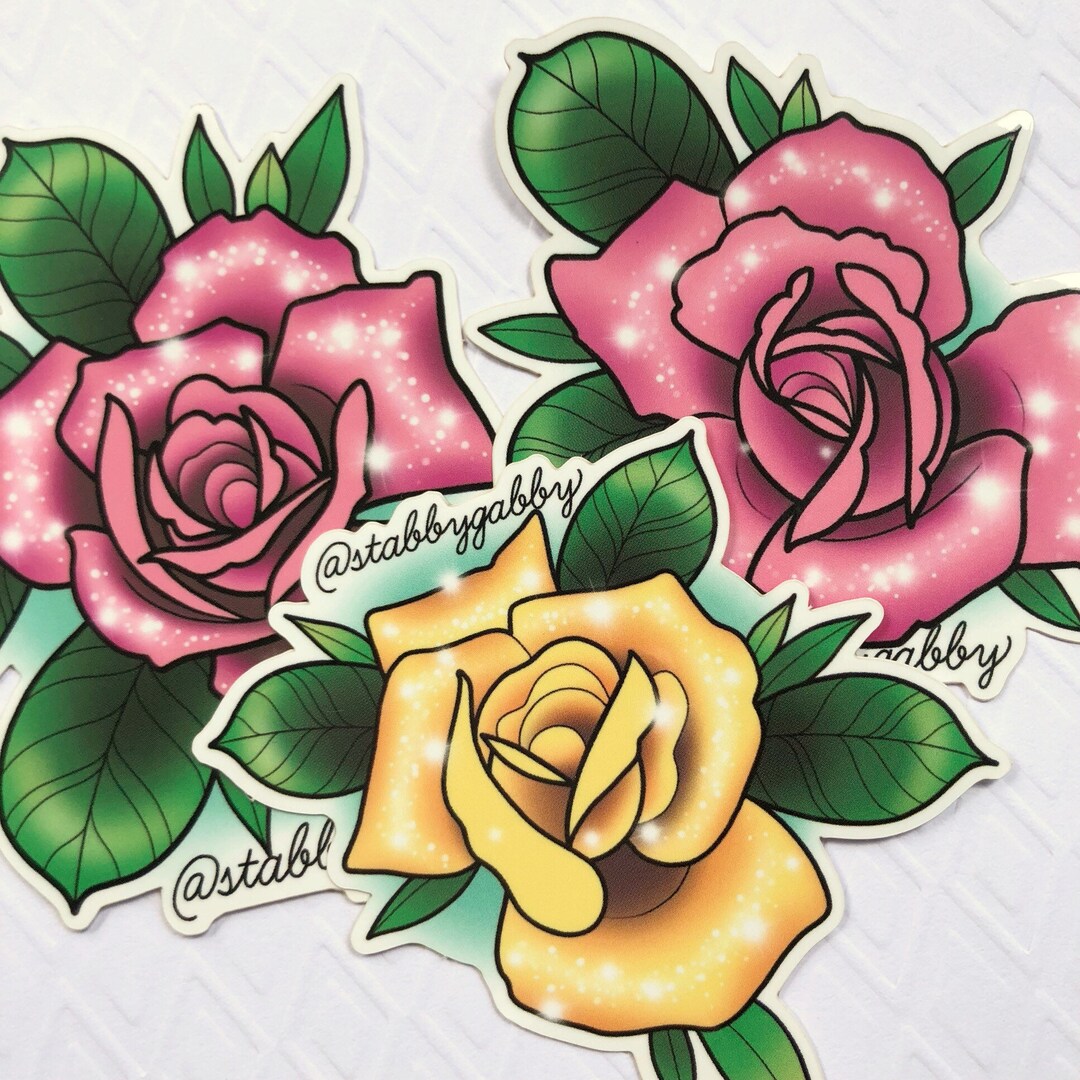 SPARKLING ROSES Vinyl Sticker - Etsy