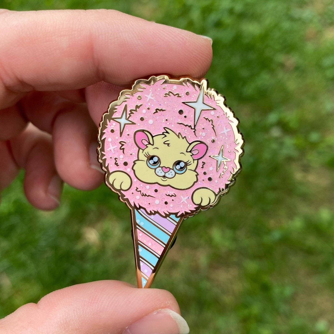 PINK Cotton Candy PUFF Pin - Etsy