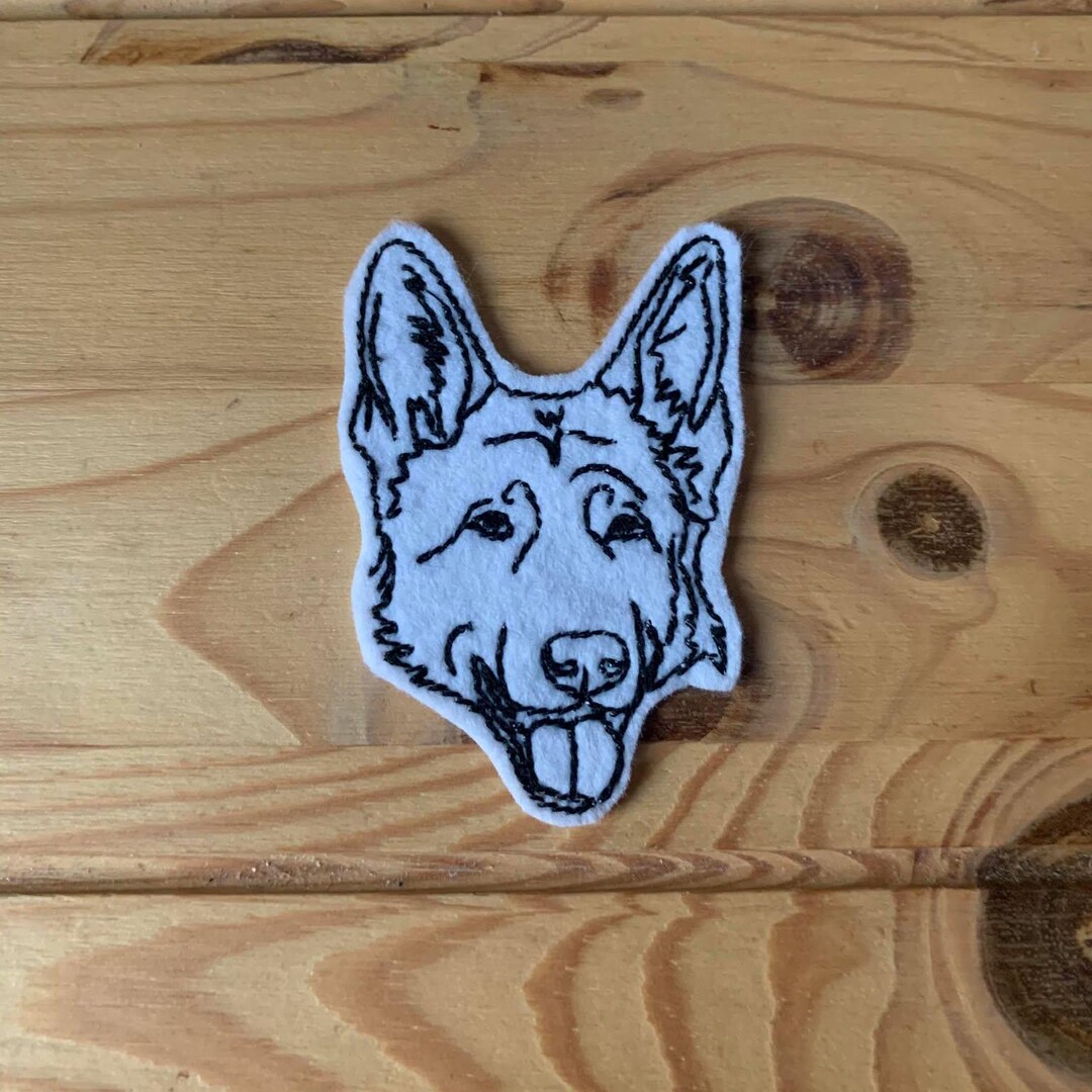 German Shepherd Dog Embroidered Design Feltie Card Sewing Craft ...